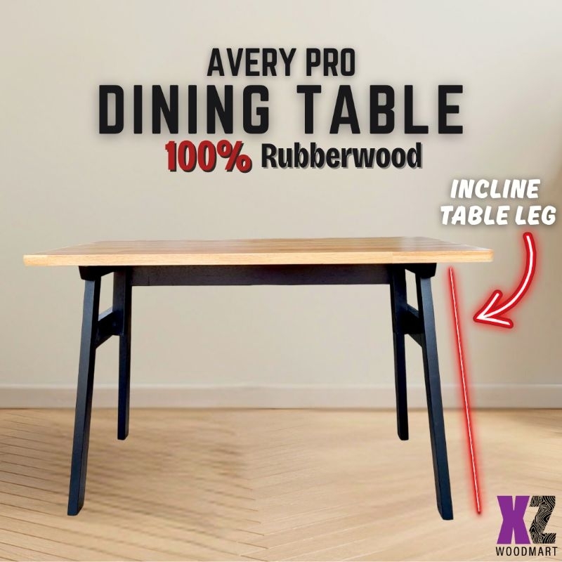 Avery Dining Table made of 100% Rubber wood Meja Makan Office Table Meja Belajar Study Table ...