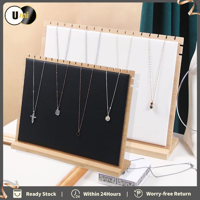 Wooden Jewelry Display Plate Necklace Storage Stand Bamboo Products ...
