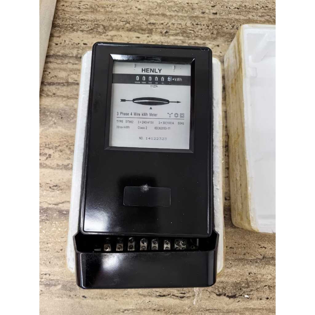 HENLY 60A 100A 3 PHASE 4 WIRE TYPE DT862 ANALOGUE KWH METER | Shopee ...