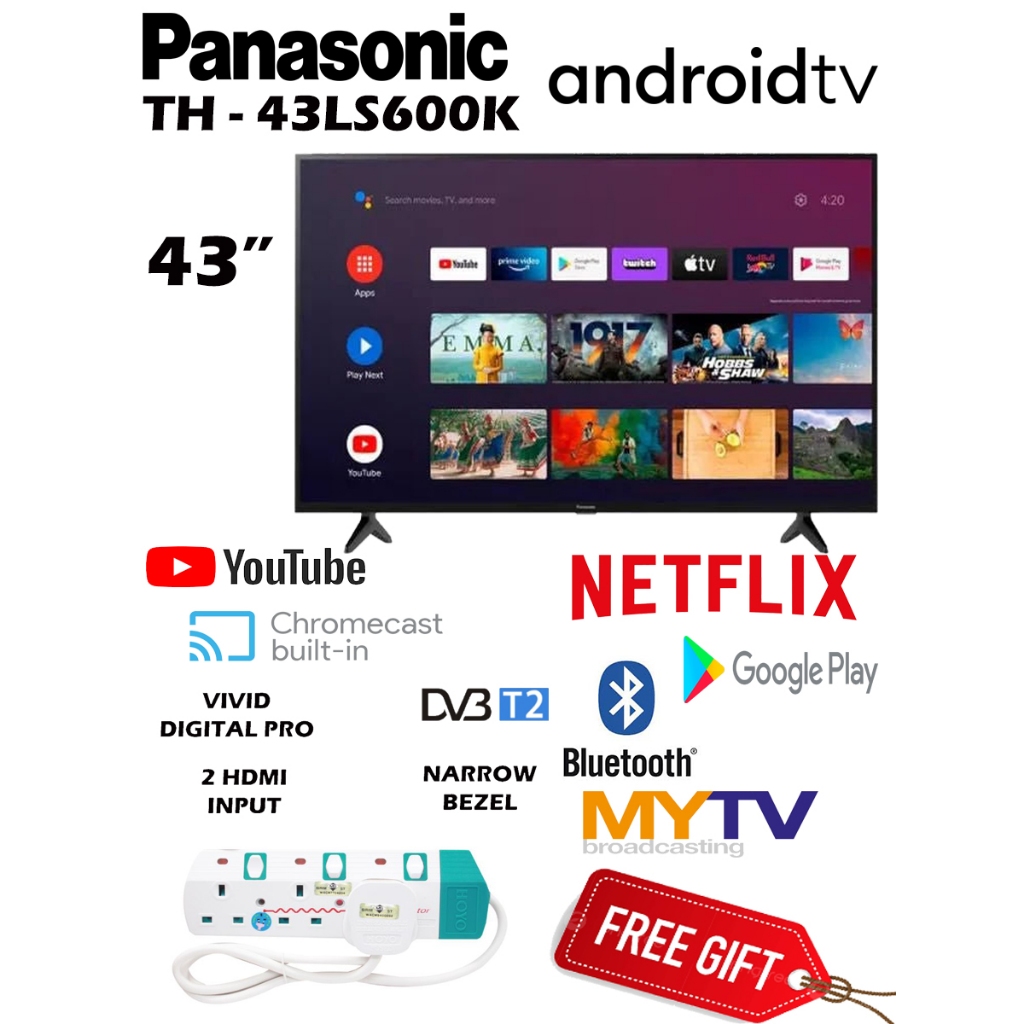 Panasonic 43" Android LED TV - TH43LS600K SMART TV WRAP With Bubble ...