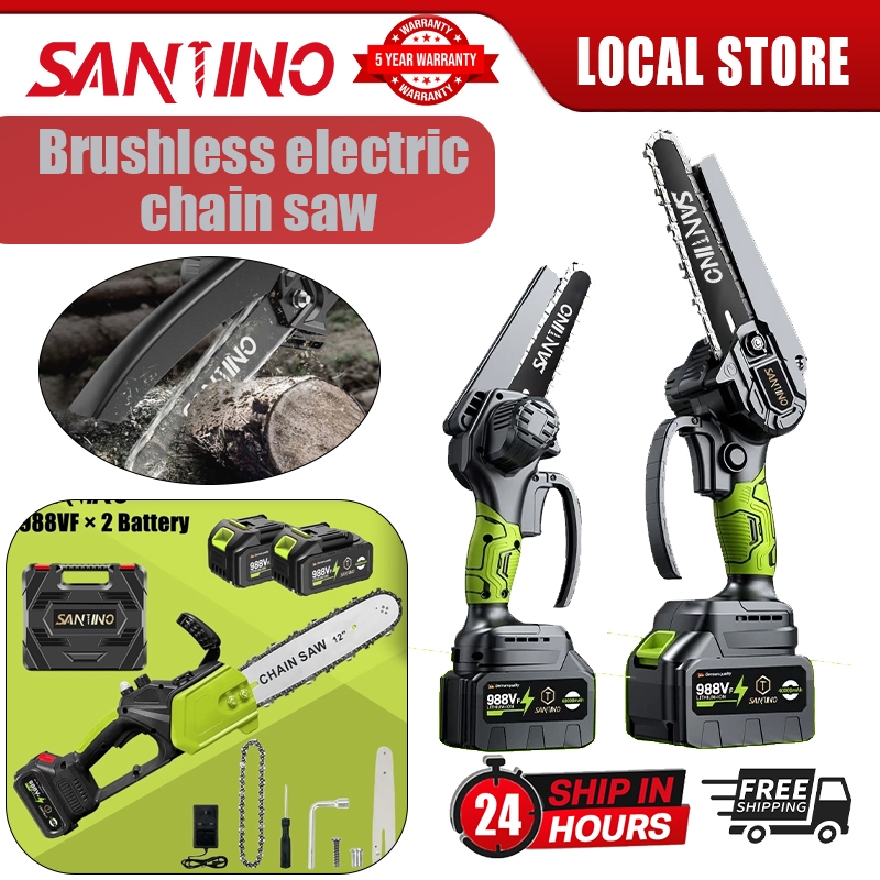 SANTINO 6/8/12 inch Cordless Mini Chainsaw Branch Saw Wood Pruning ...