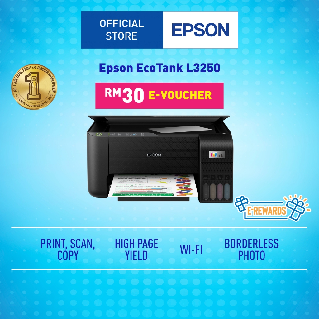 [REDEEM TNG RM30] Epson EcoTank L3250 A4 Wi-Fi All-in-One Ink Tank Printer | Shopee Malaysia