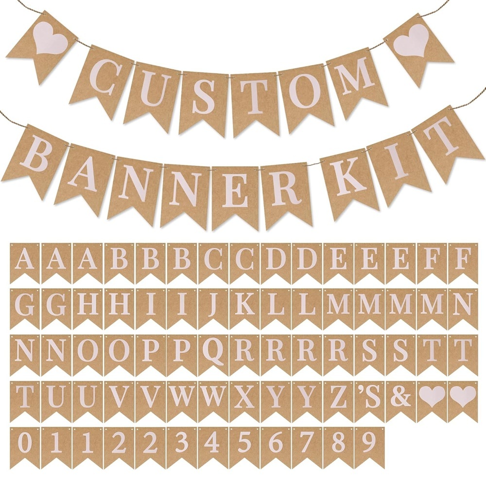 Customize Banner Brown Alphabet Letter DIY Banner Name Phrase Nama ...