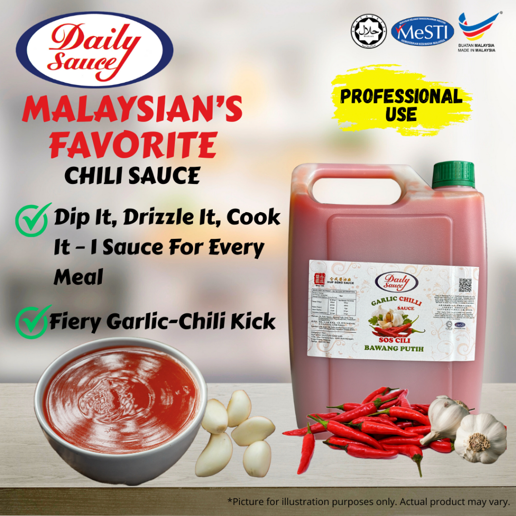 [Food Service] Daily Sauce 4.8kg Garlic Chili Sauce Sos Cili Bawang ...