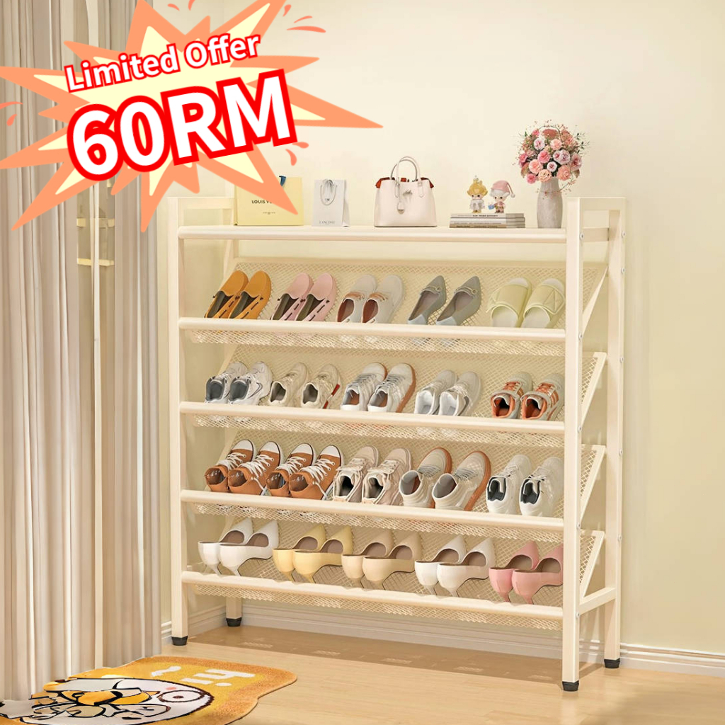 NIVISON 5 Layers Shoe Rack Rak Kasut Shoes Shelf 70/90cm White/Black ...