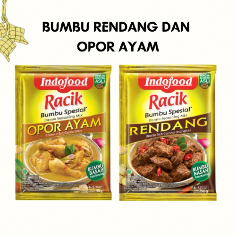 BUMBU RACIK INDOFOOD BUMBU RENDANG BUMBU OPOR RACIK | Shopee Malaysia