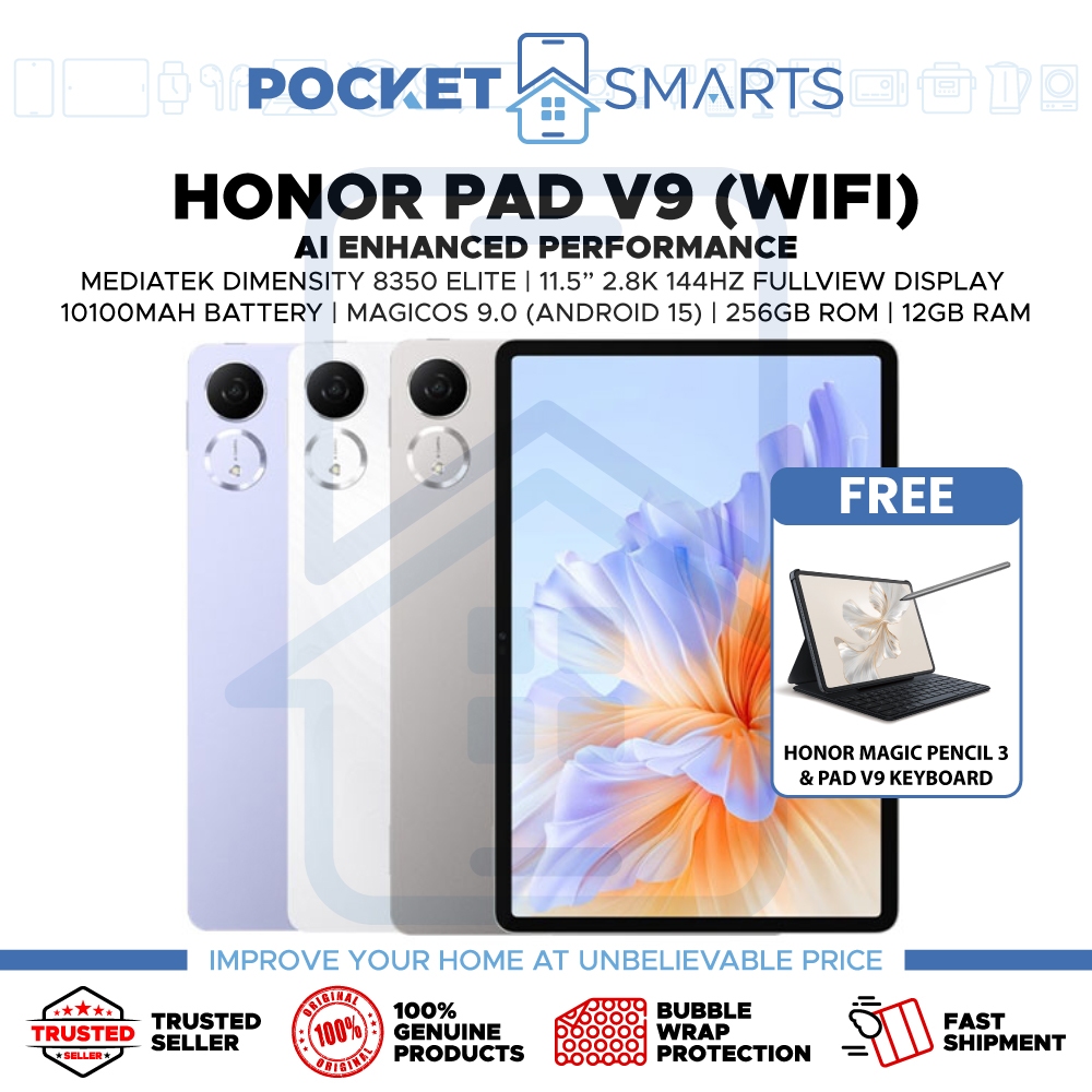 [Malaysia Set] Honor Pad V9 (WiFi | 256GB ROM | 12GB RAM) 1 Year Honor Malaysia Warranty ...