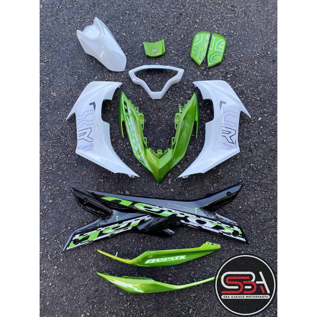 COVERSET BODYSET NVX 155 NVX155 V2 YAMAHA APPLE GREEN WHITE HIJAU PUTIH ...