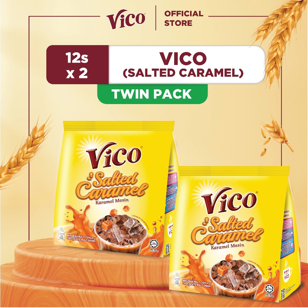Vico 3 in 1 Salted Caramel Chocolate Malt Drink (12's x 32g x 2 Pack ...