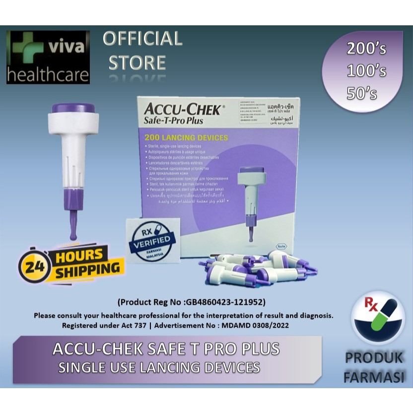 Accu-Chek Safe-T-Pro Plus + Lancing Device SafeT Safetpro tpro accuchek ...