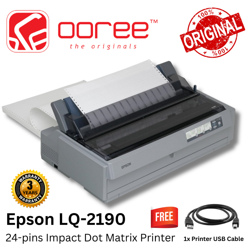 EPSON LQ2190 IMPACT DOT MATRIX PRINTER WITH 24-PIN WIDE CARRIAGE WITH ...