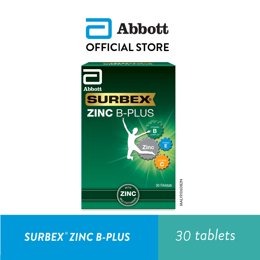 Abbott SURBEX Zinc B+ (30's x Bottle) | Abbott SURBEX Zinc B+ – 30 ...