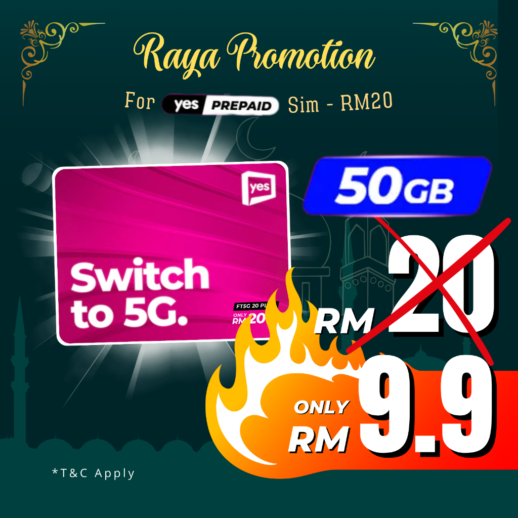 YES FT5G LAGI POWER 35 Simkad Prepaid Postpaid 4G 5G Unlimited Call ...