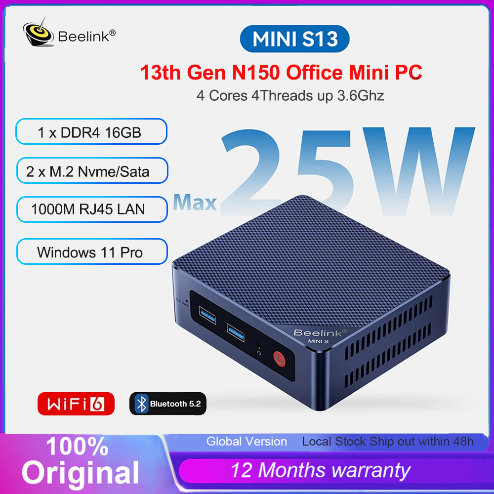 Beelink Mini S13 Intel Processor Twin Lake-N150 Mini PC DDR4 3200Mhz ...