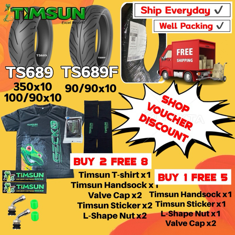 🇲🇾 Free Gifts + RM30 OFF 🔥 Timsun Tayar Motor TS689 10inch (Tubeless)🔥 ...