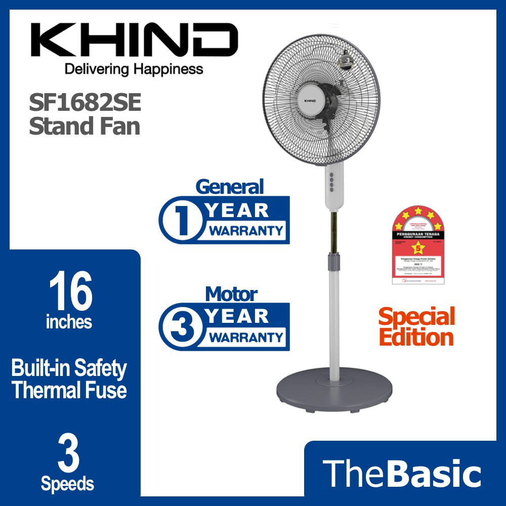 KHIND/CORNELL 16" 3-Speeds Stand Fan Kipas Berdiri ( SF1682SE / CFN ...