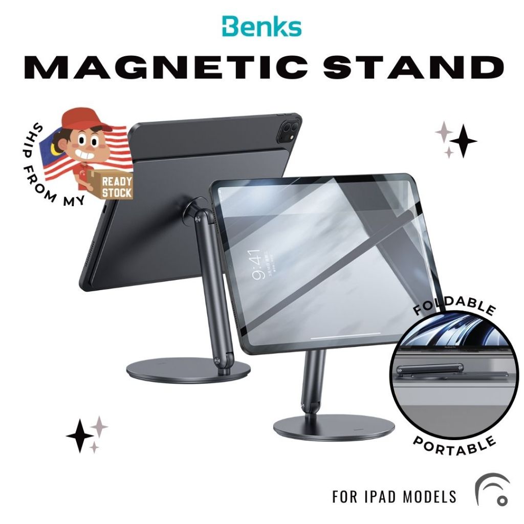 BENKS INFINITY PRO STAND Magnetic Holder Alloy Foldable 360 FREE Adjustable Rotation Mount for ...