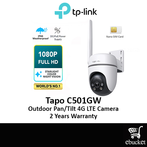TP-Link Tapo C501GW 4G Outdoor Pan/Tilt 4G LTE /AI Detect/WiFi CCTV Cam ...