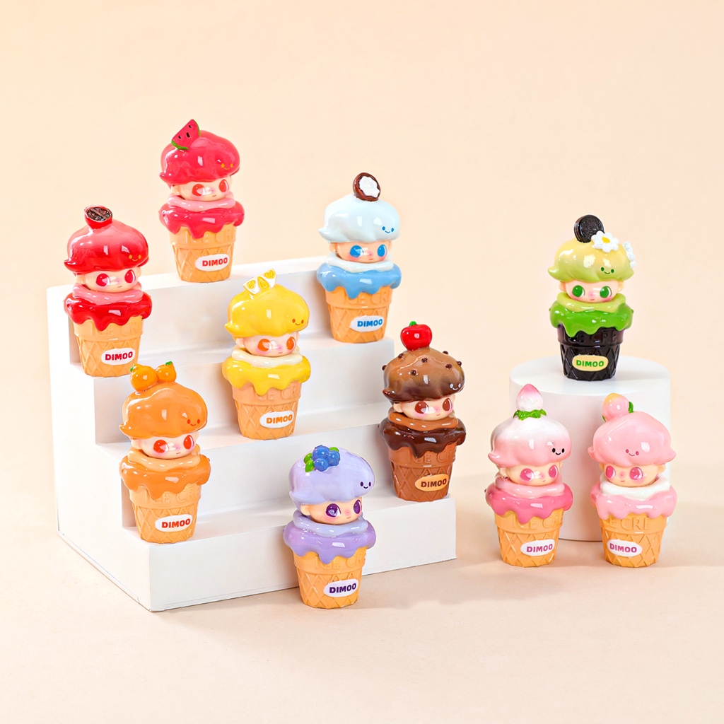 超可爱Dimoo冰淇淋甜筒系列Super Cute Dimoo Ice Cream Cone Series Blind Bag 3D ...