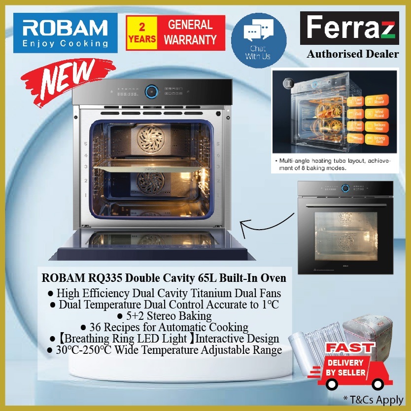 Robam RQ335 Built In Oven Double Cavity with 36 Recipes 5 + 2 Stereo ...