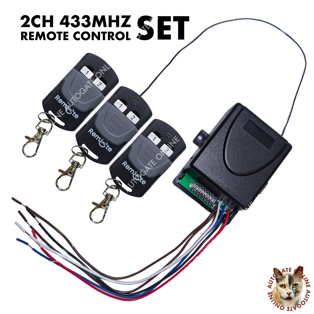 ( RANDOM COLOR ) REMOTE CONTROL 2CH 433MHz AUTOGATE ( RECEIVER / REMOTE ...