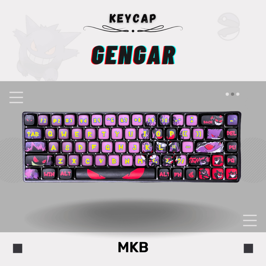 MKB Gengar PC + PBT Dye Sublimation OEM Profile Keycap Set for ...