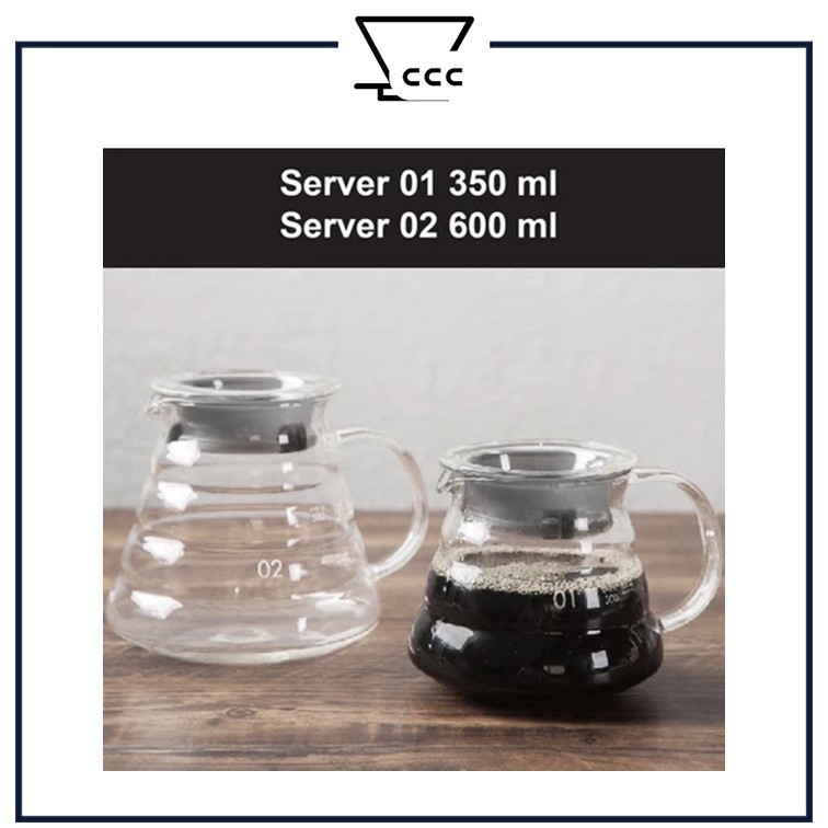 Coffee Hand Drip Glass Server High Borosilicate 350ml 600ml with Lid ...