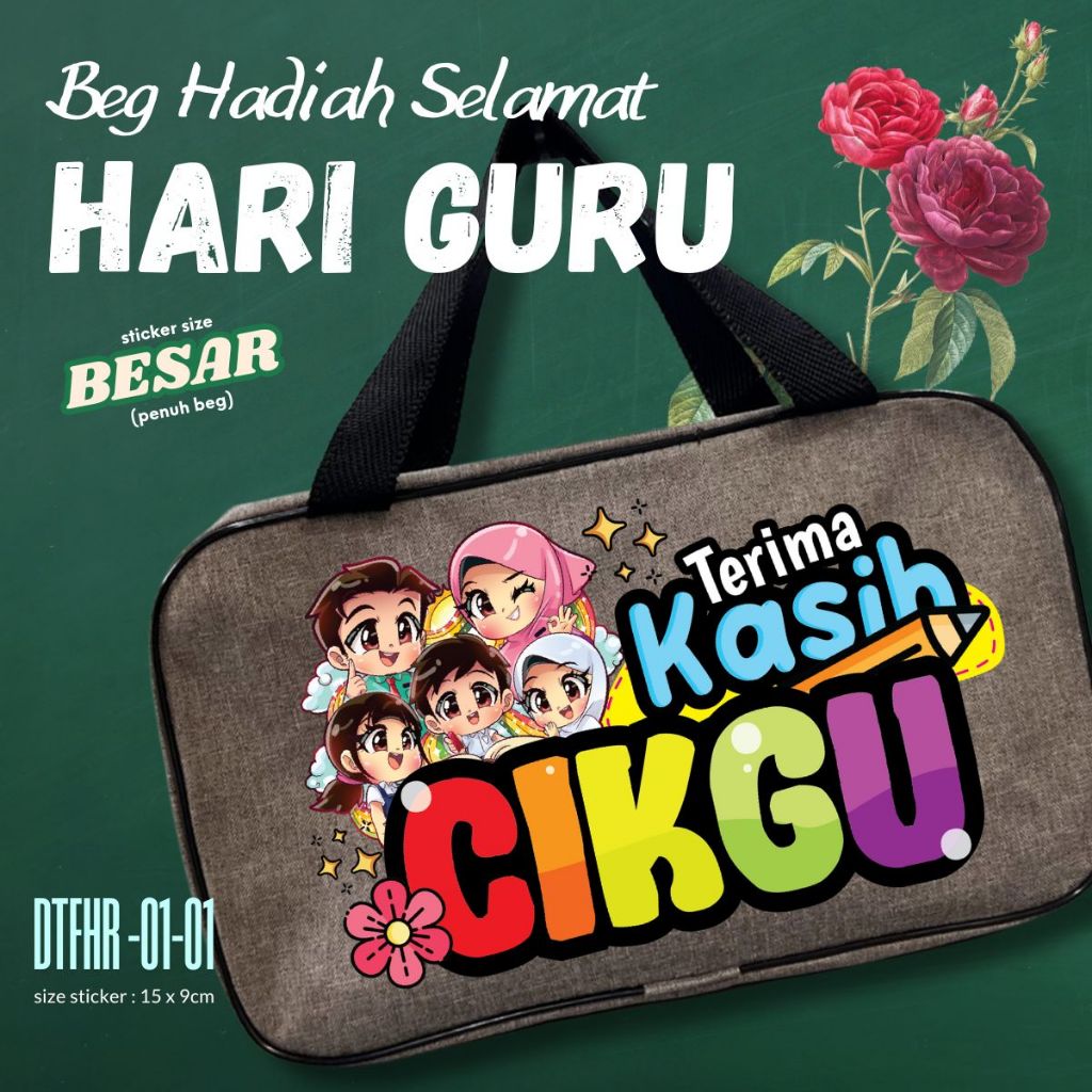Beg Hadiah SELAMAT HARI GURU (Sticker Size BESAR PENUH) / Beg Pencil ...