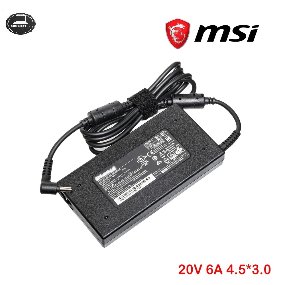 MSI 120W 20V 6A MS-16R5 Adapter Charger MSI GF63 A17-120P2A laptop ...