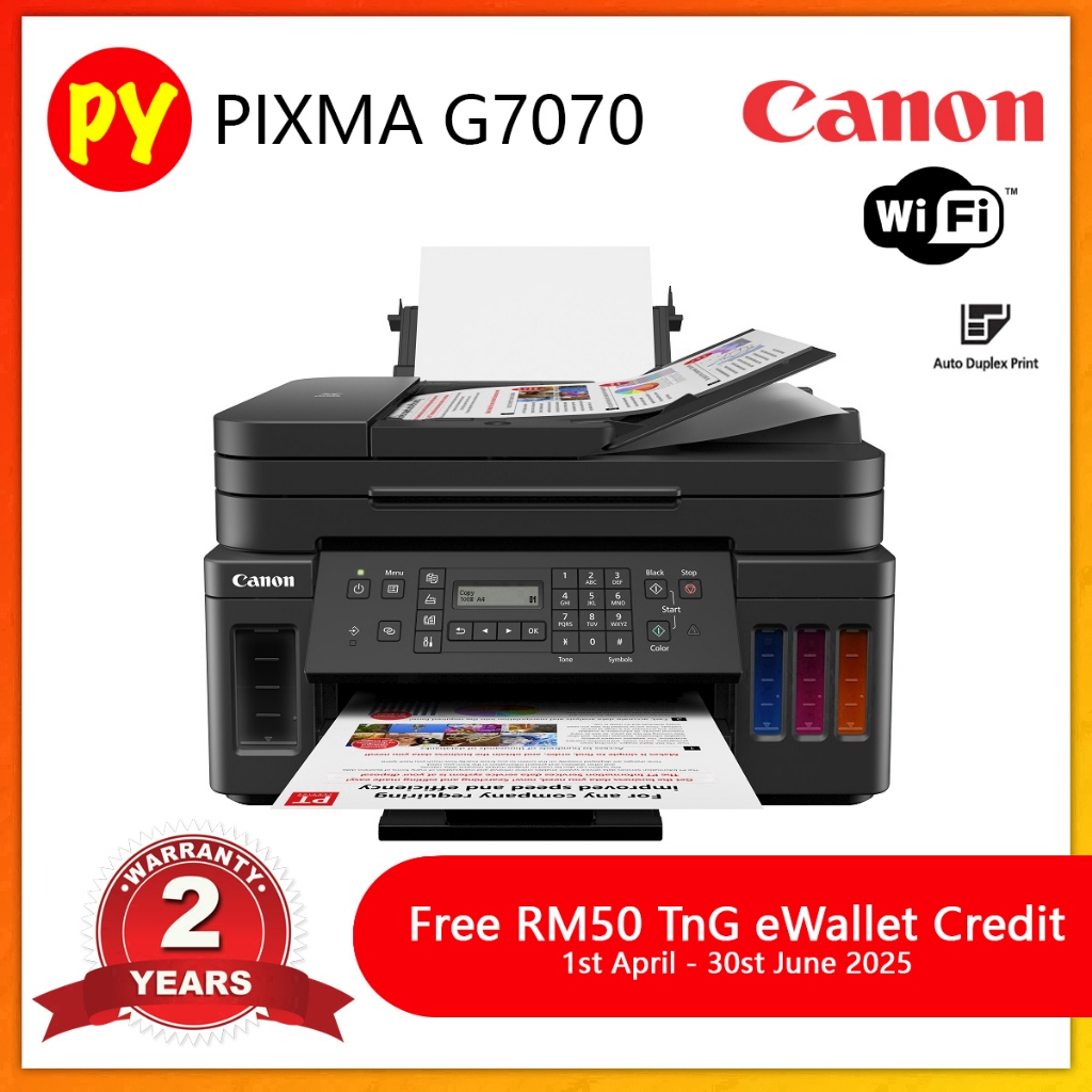 Canon PIXMA G7070 Refillable Ink Tank G-7070 All-In-One Color Printer ...