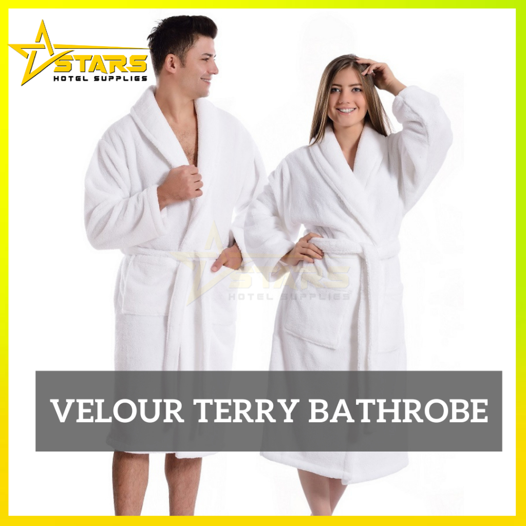 STARS 100% Cotton Velour Terry Bath Robe Hotel / Cotton Bathrobe ...