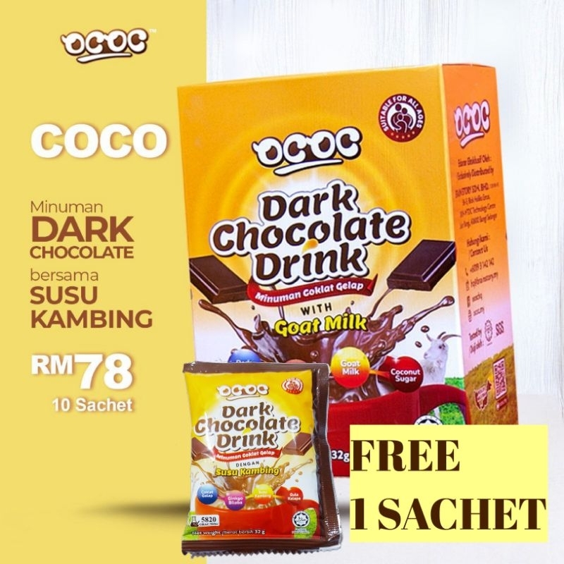 Coco OCOC Dark Chocolate 73% 10 sachets Dr Rizal | Shopee Malaysia