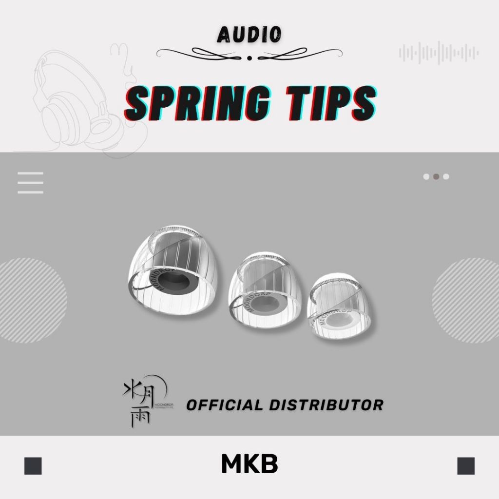 Moondrop Spring Tips Silicone Soft Earphone Eartips For IEMs (3 Pairs ...