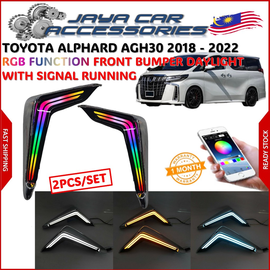 Toyota Alphard RGB AGH30 2018-2021 Front Bumper DRL Daylight With ...