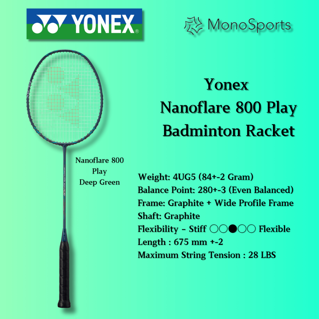 Yonex Nanoflare 800 Play Series Badminton Rackets 100% Original | Shopee Malaysia