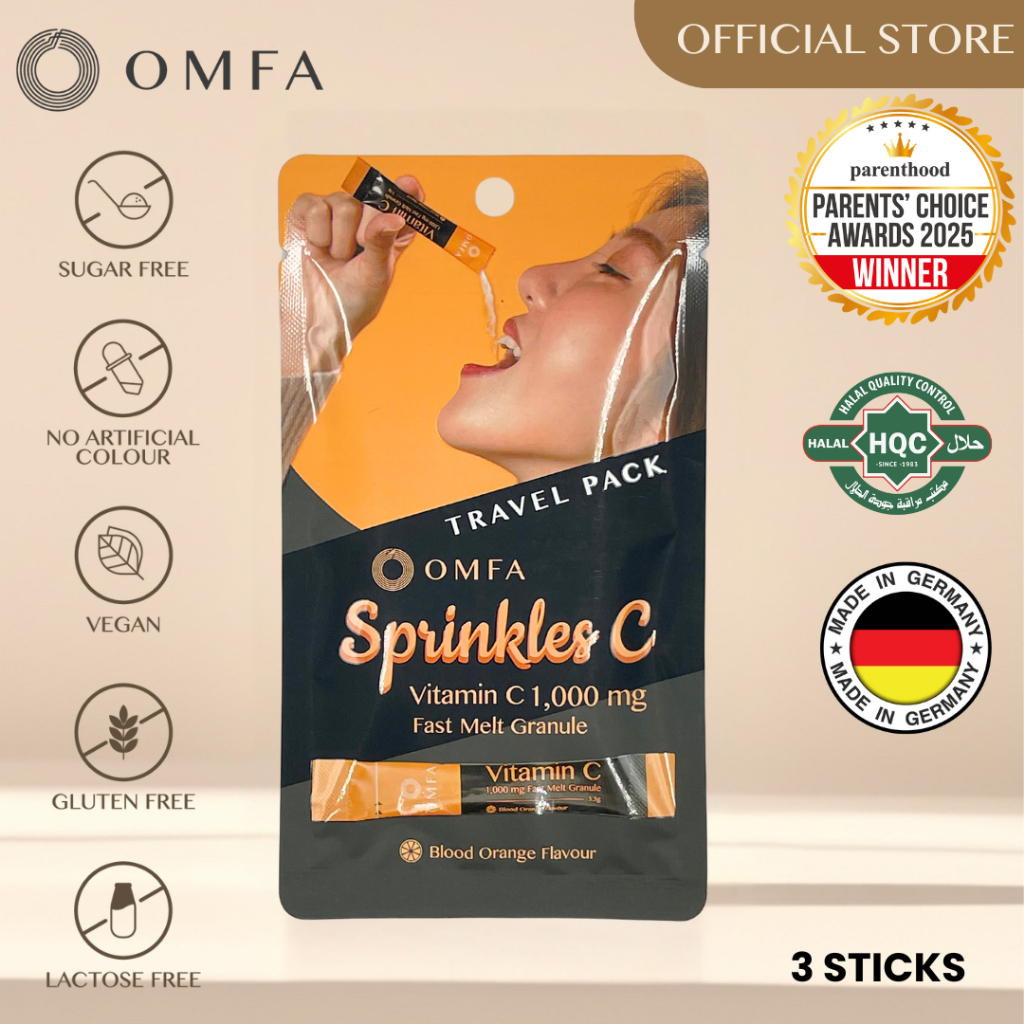 Travel Pack OMFA Sprinkles C Vitamin C 1,000mg | Halal | Blood Orange ...