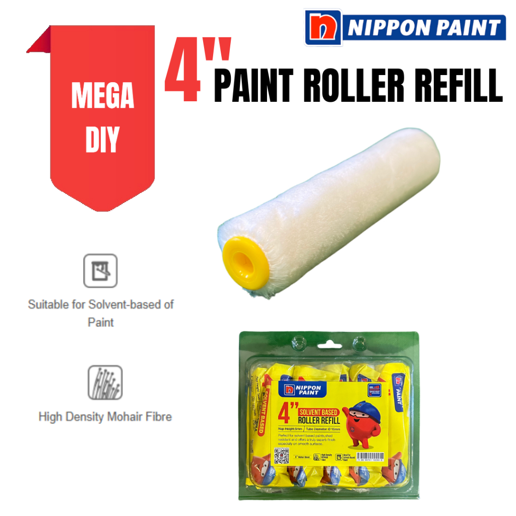 NIPPON PAINT 4" Paint Roller Solver Based Roller Refill for Metal ...