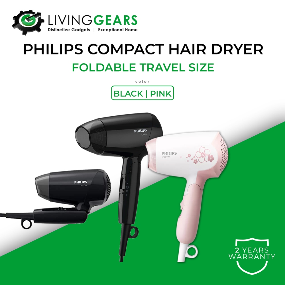 Philips Essential Care Compact Hair Dryer BHC010 Black / HP8108 Pink | Shopee Malaysia