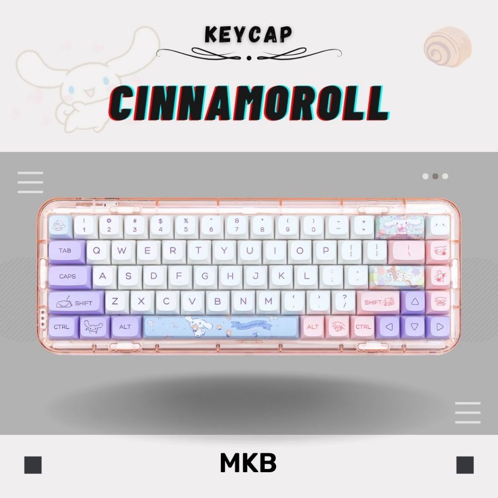 MKB Cinnamoroll Sanrio PBT XDA Profile Keycap Set for Mechanical Keyboard | Shopee Malaysia
