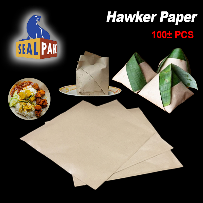[100pcs] Hawker Paper/Food Paper Wrap/Kertas Minyak Bungkus Makanan ...