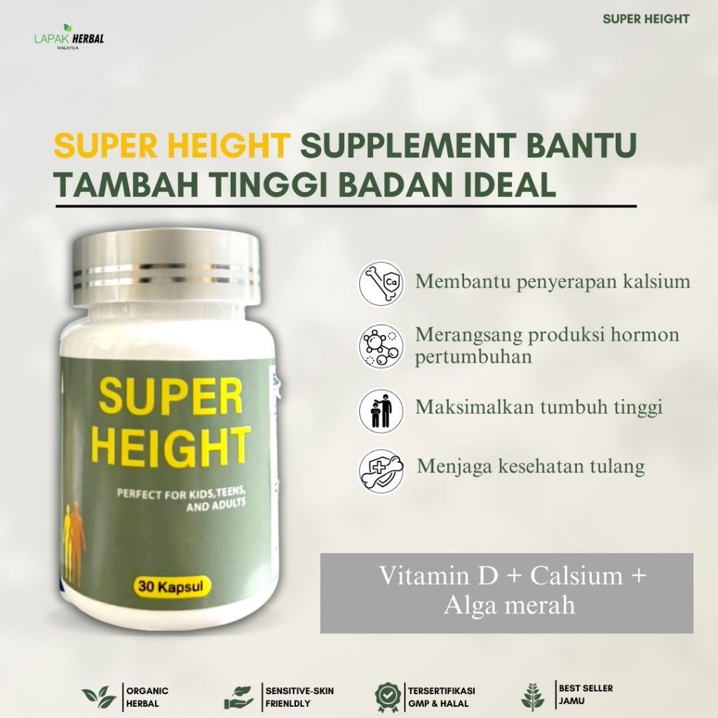 SUPER HEIGHT PENINGGI BADAN Ubat Tinggi Badan Tambah Naik Tinggi Height ...
