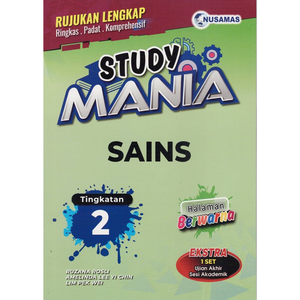 BUKU RUJUKAN ( 2025 ) : STUDY MANIA SAINS TINGKATAN 2 HALAMAN BERWARNA ( EKSTRA 1 SET UASA ...