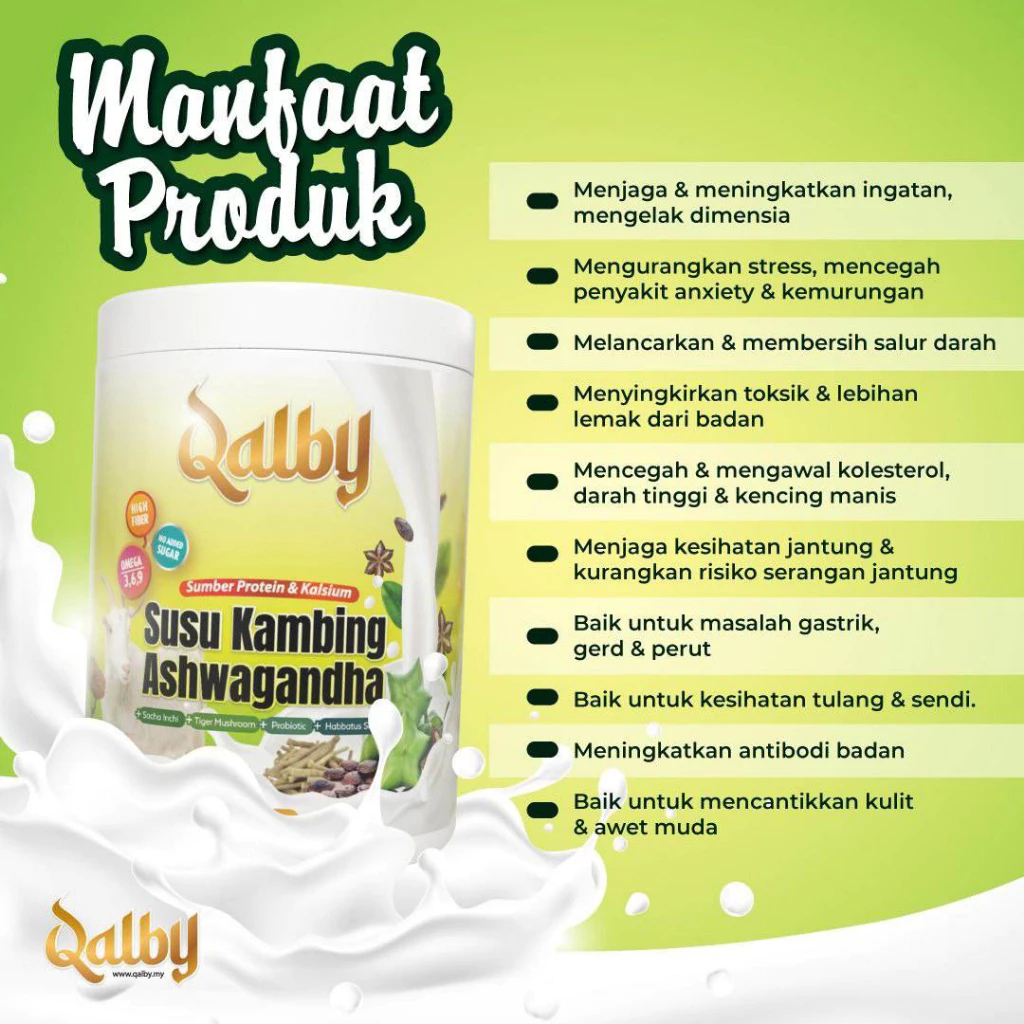 Susu Kambing Qalby Ashwagandha Asli Sacha Inchi Merawat 3 Serangkai ...