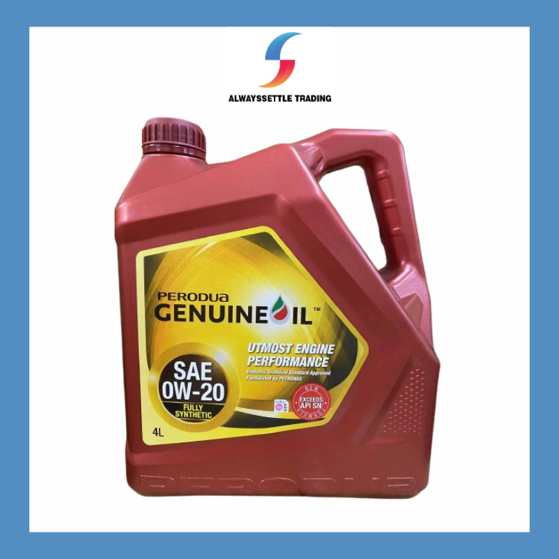 Perodua Fully Synthetic 0W20 Red 4L (4Liter) Engine Oil (Alza,Bezza ...