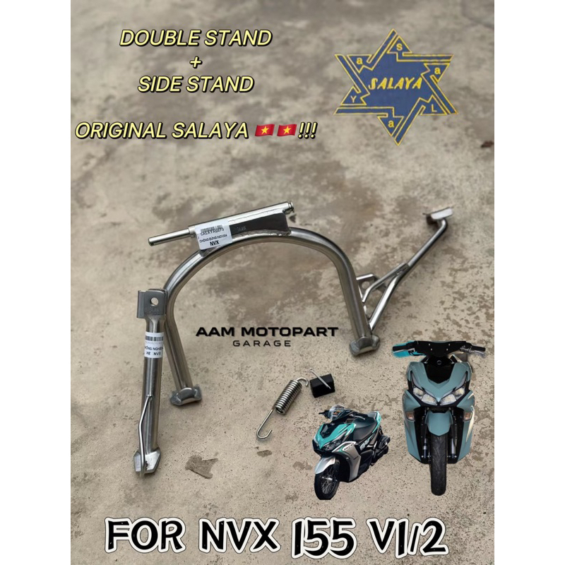 ORIGINAL SALAYA 304 STAINLESS STEEL NVX V1 NVX V2 MAIN STAND DOUBLE ...