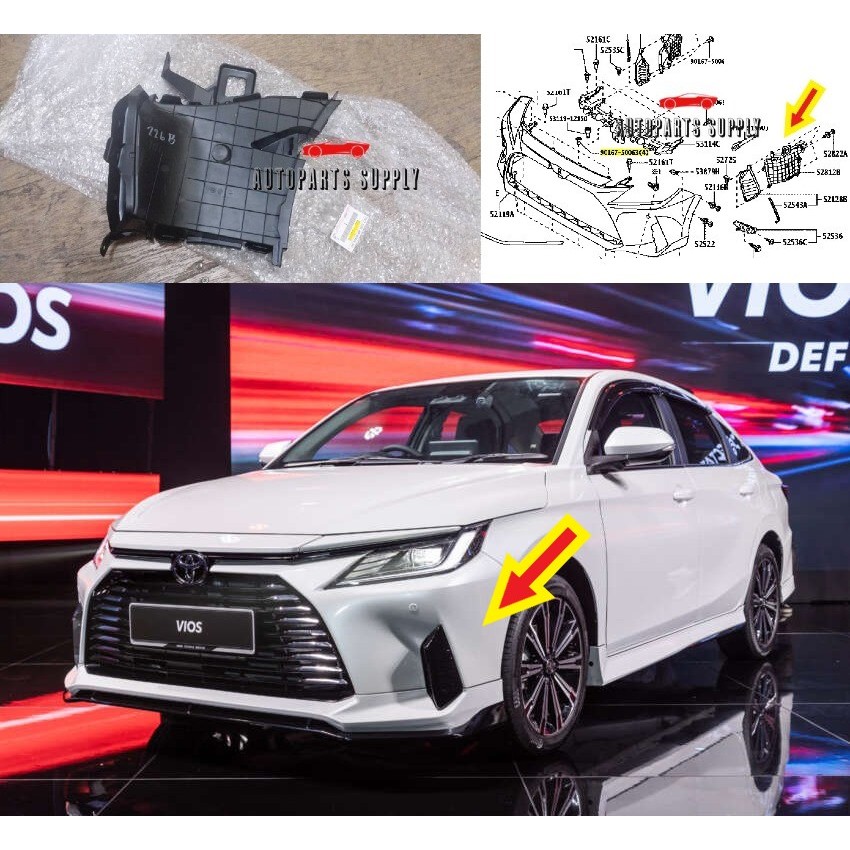 ORIGINAL TOYOTA VIOS AC100 2023 - 2025 FRONT BUMPER INTAKE AIR FLOW ...