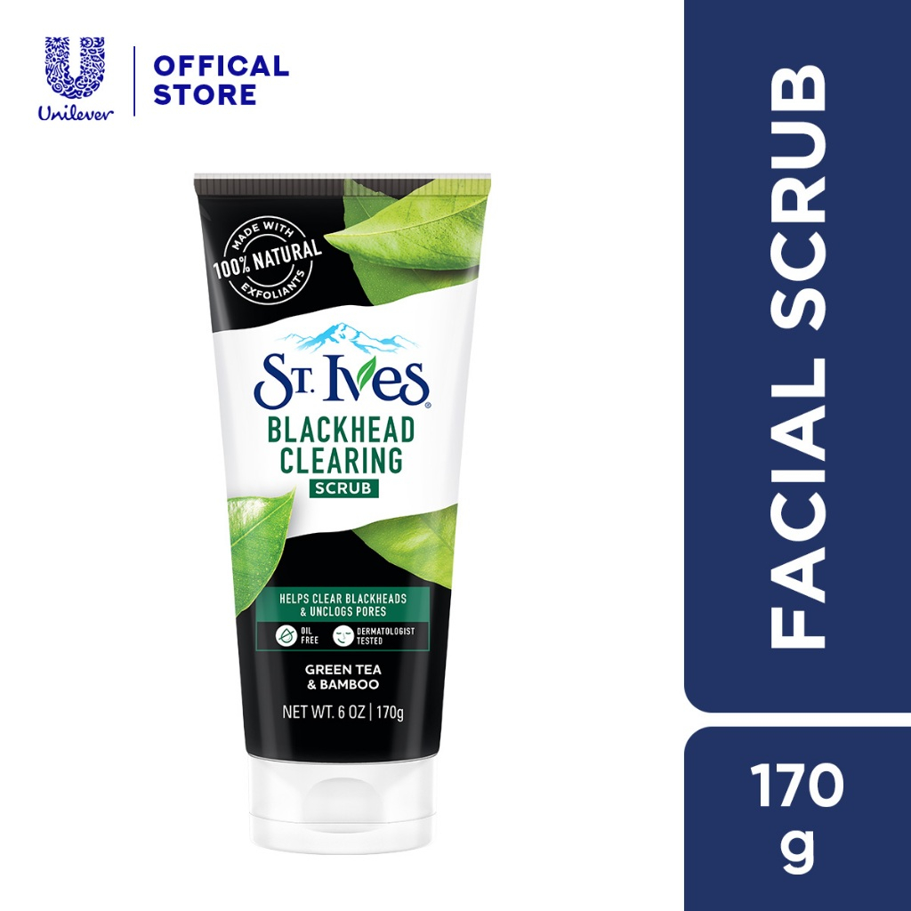 St. Ives Blackhead Clearing Green Tea & Bamboo Face Scrub For Clean ...