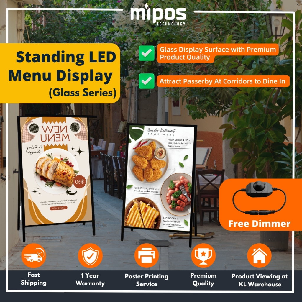LED Menu Board Standing Glass Menu Lightbox | Premium Outdoor LED | LED ...