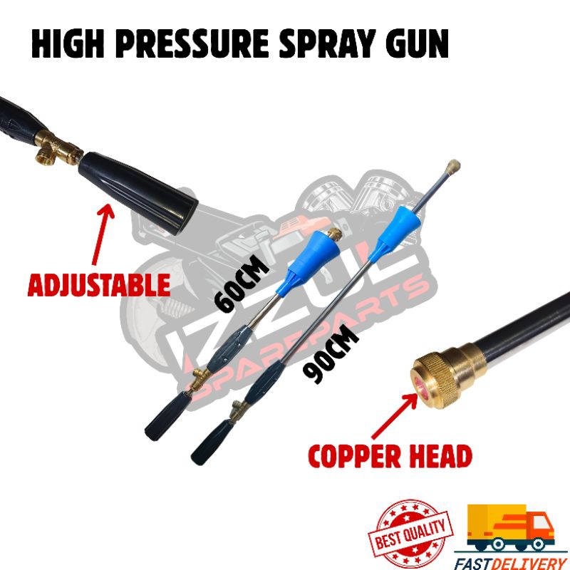 HEAVY DUTY HIGH PRESSURE SPRAY GUN CERAMIC BATANG PUM RACUN TAHAN LASAK ...