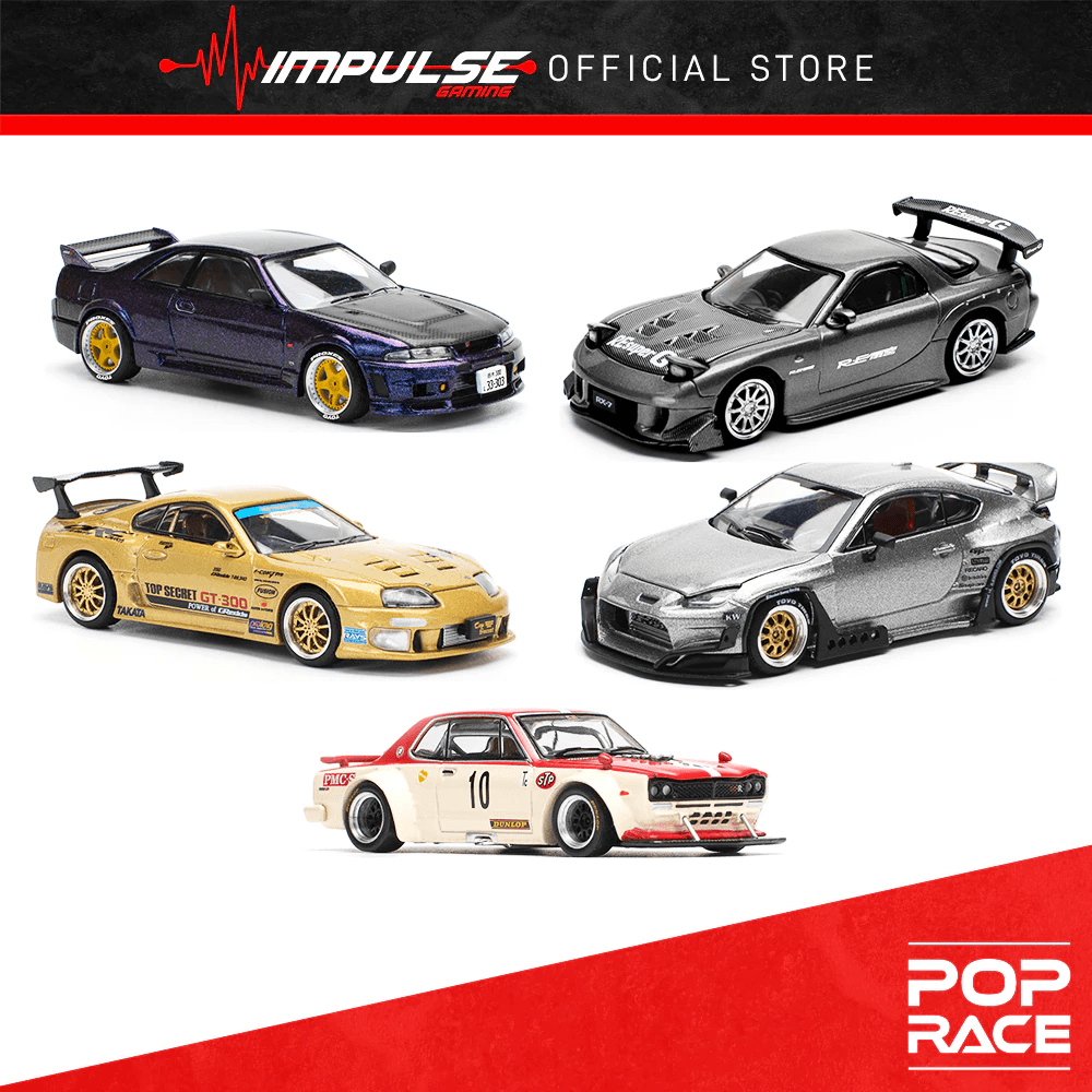 PopRace 1/64 SKYLINE GT-R V8 / GT300 SUPRA / PANDEM GR86 / MAZDA RX7 RE ...